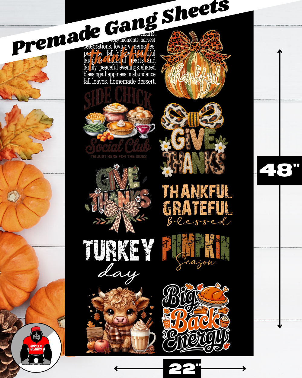 Premade Gang Sheets- Fall Gang Sheet DTF Transfers – Gorilla Blanks ...